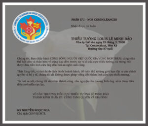 Phân ưu – Thiếu tướng Lê Minh Đảo – CỘNG ĐỒNG NGƯỜI VIỆT QUỐC GIA VÙNG ...
